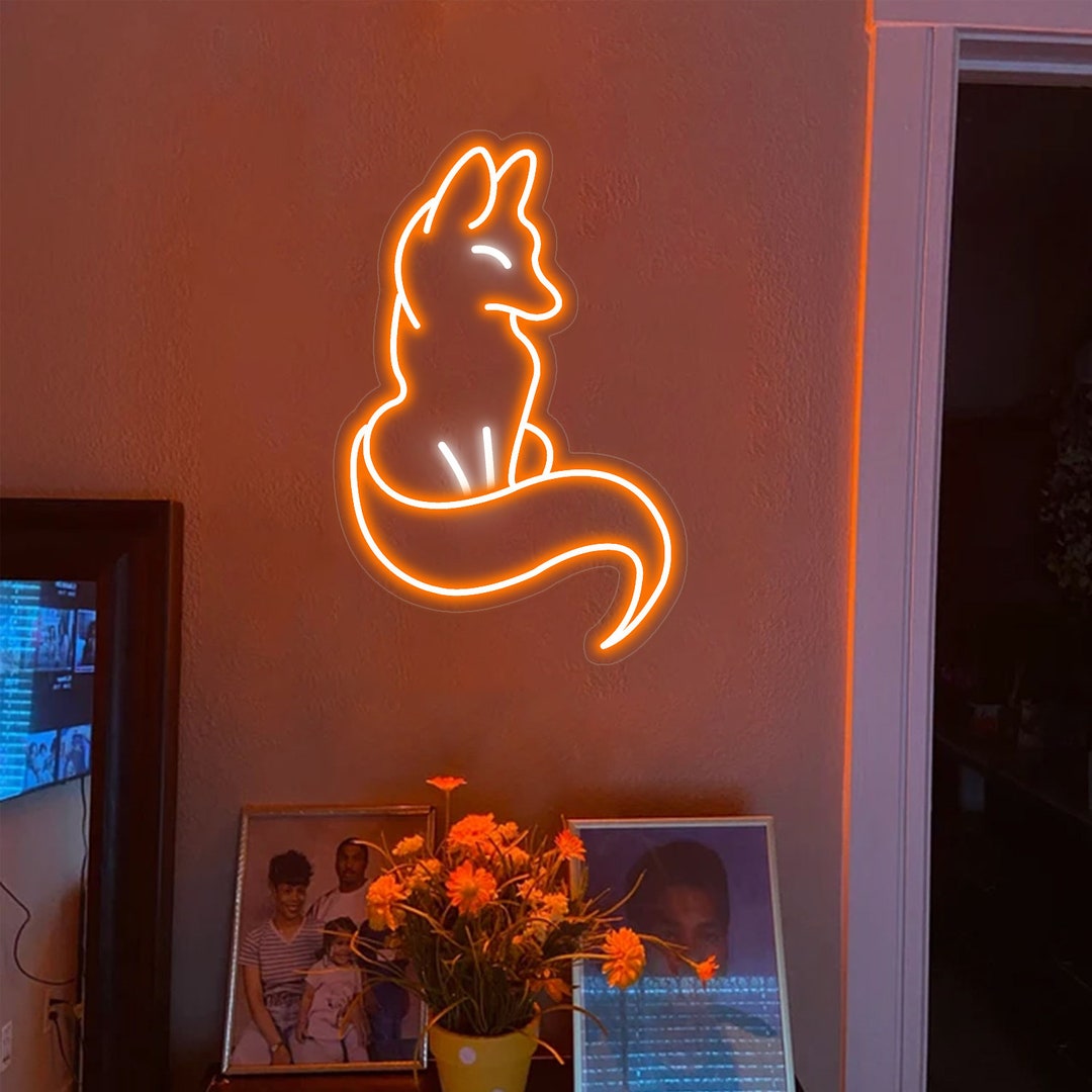 Fox LED Neon Sign, Animal Neon Sign, Custom Neon, Neon Light, Art Neon ...