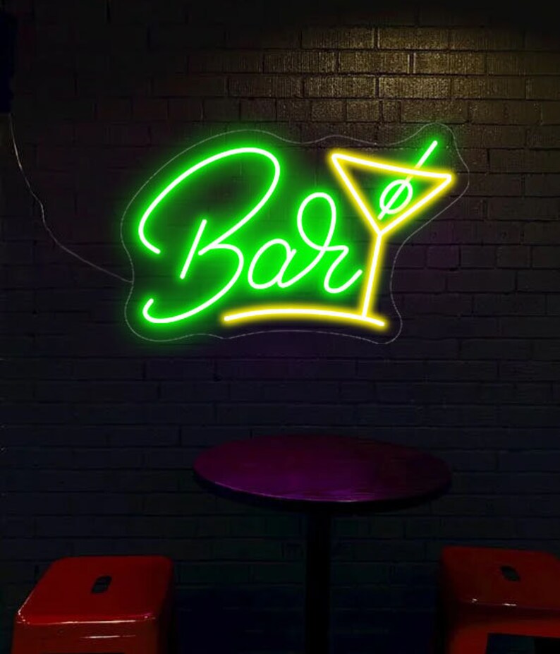 Bar Neon Sign, Bar Neon Light, Shop Wall Art Sign, Custom Neon Sign ...
