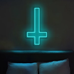 Inverted Cross LED Neon Sign Home Decor Devil Satan Light - Etsy