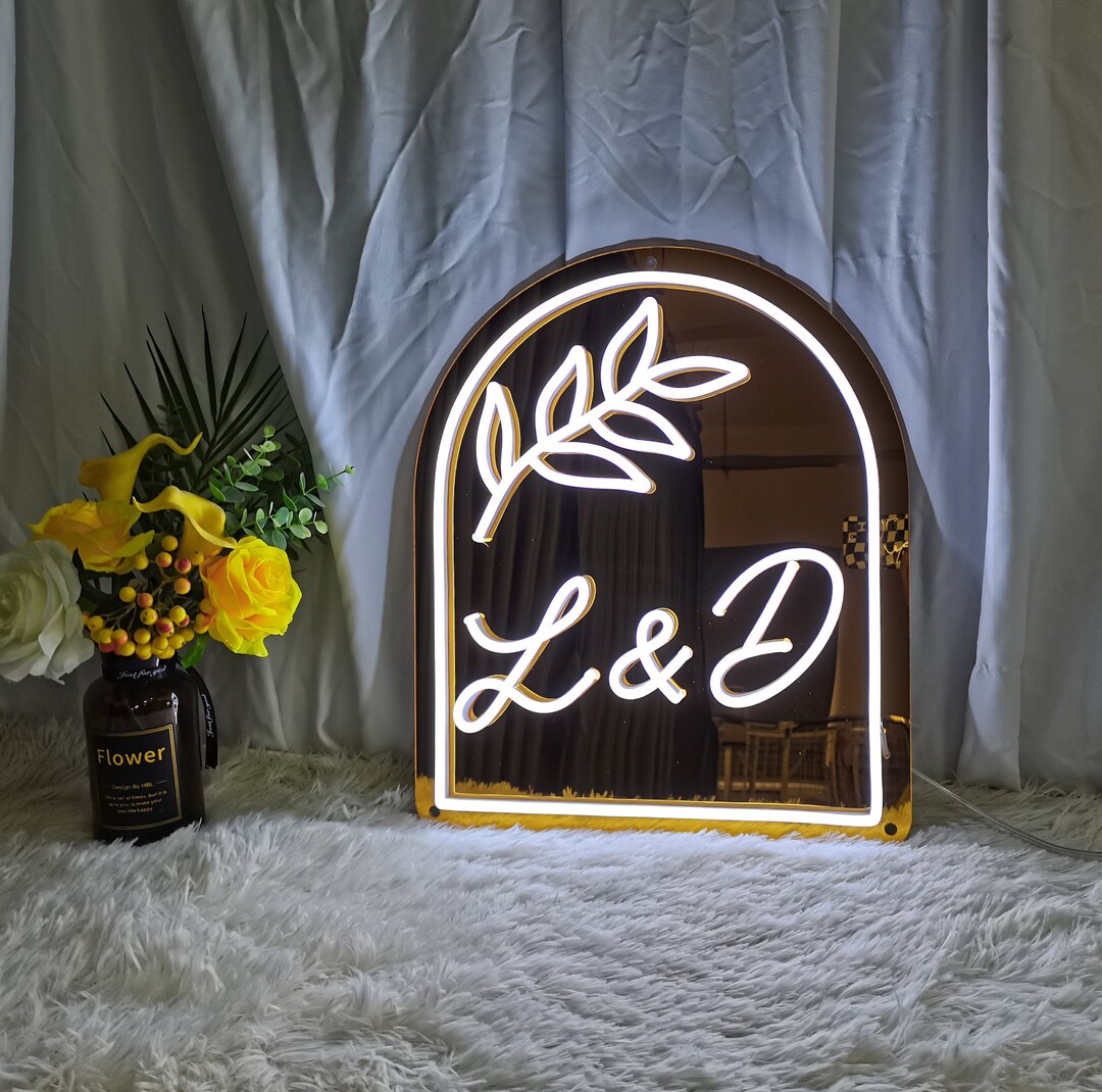 Custom Name Initials Wedding Neon Sign Boho Wedding Neon Sign Wedding ...