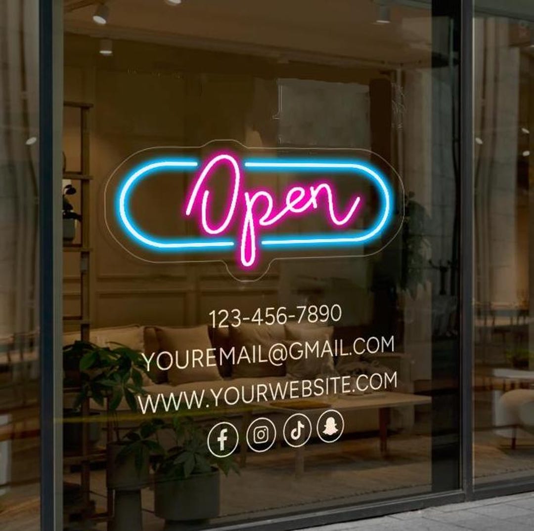 LED OPEN Neon Sign for Business Store Modern Open Sign With Remote ...