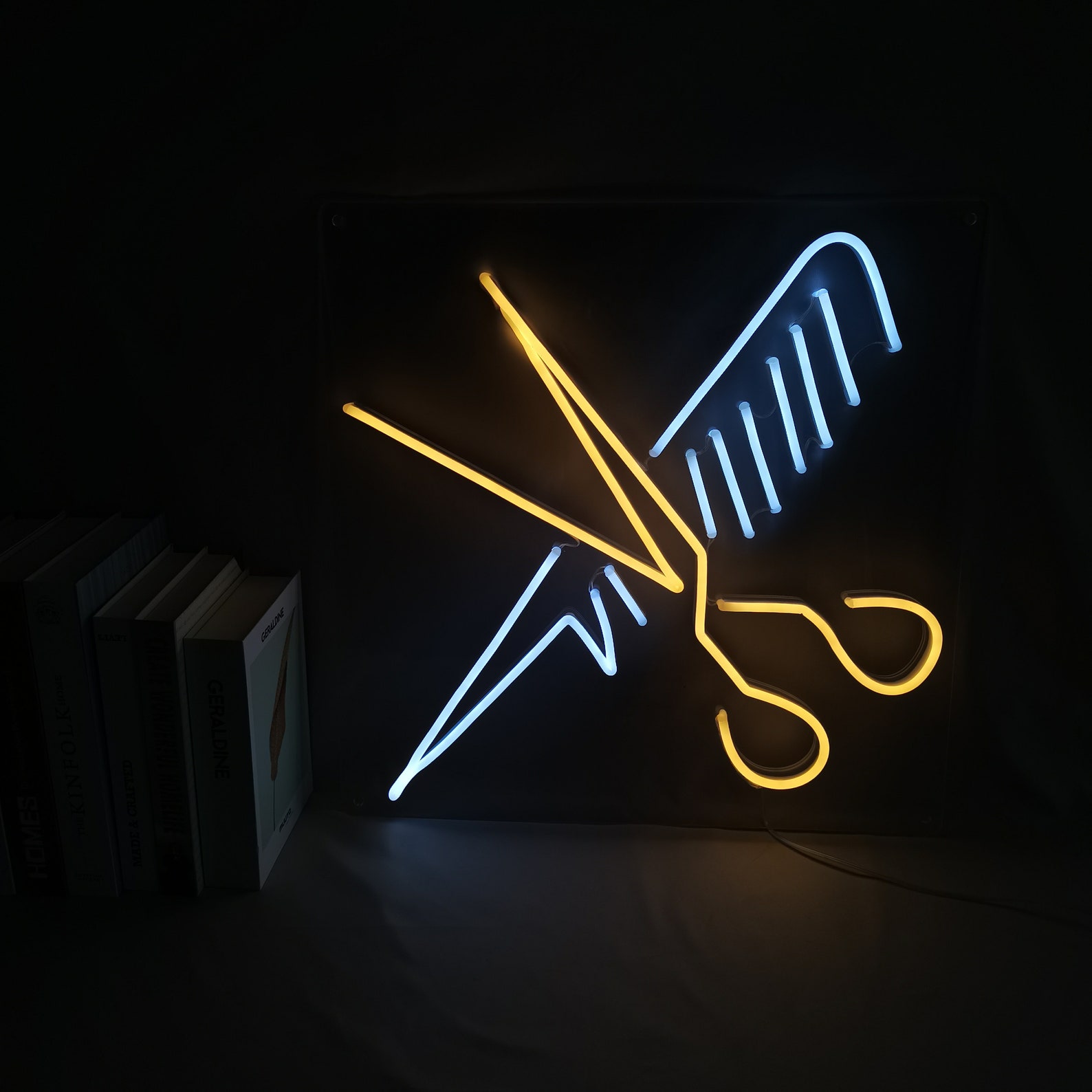 Salon Neon Sign,salon Scissors Neon Sign, Barber Shop Led Sign ...