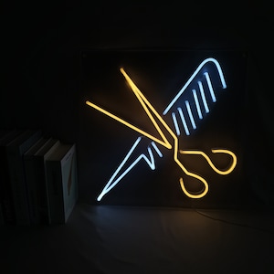Salon Neon Sign,salon Scissors Neon Sign, Barber Shop Led Sign ...