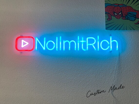 Custom Youtube Neon Sign Custom Twitch Neon Sign Neon Youtuber - Etsy