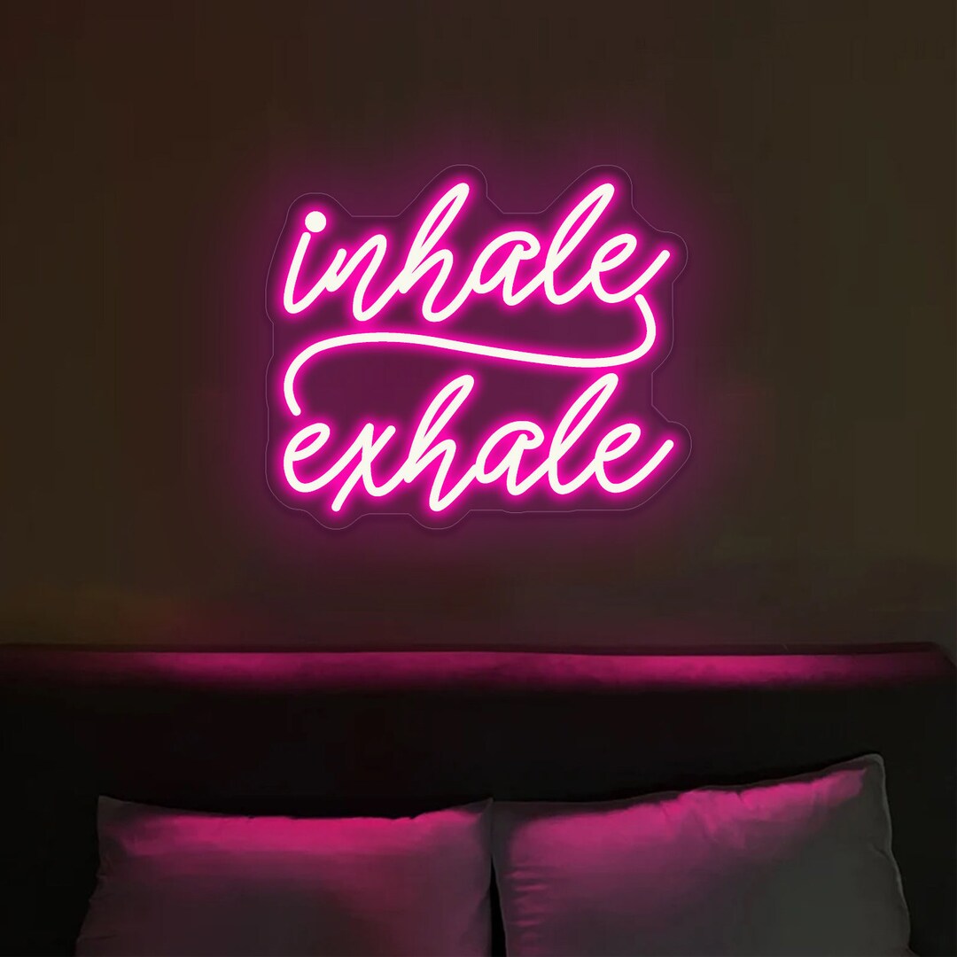 Inhale Exhale LED Neon Sign, Wall Art, Yoga Inhale Exhale Sign, Yoga ...