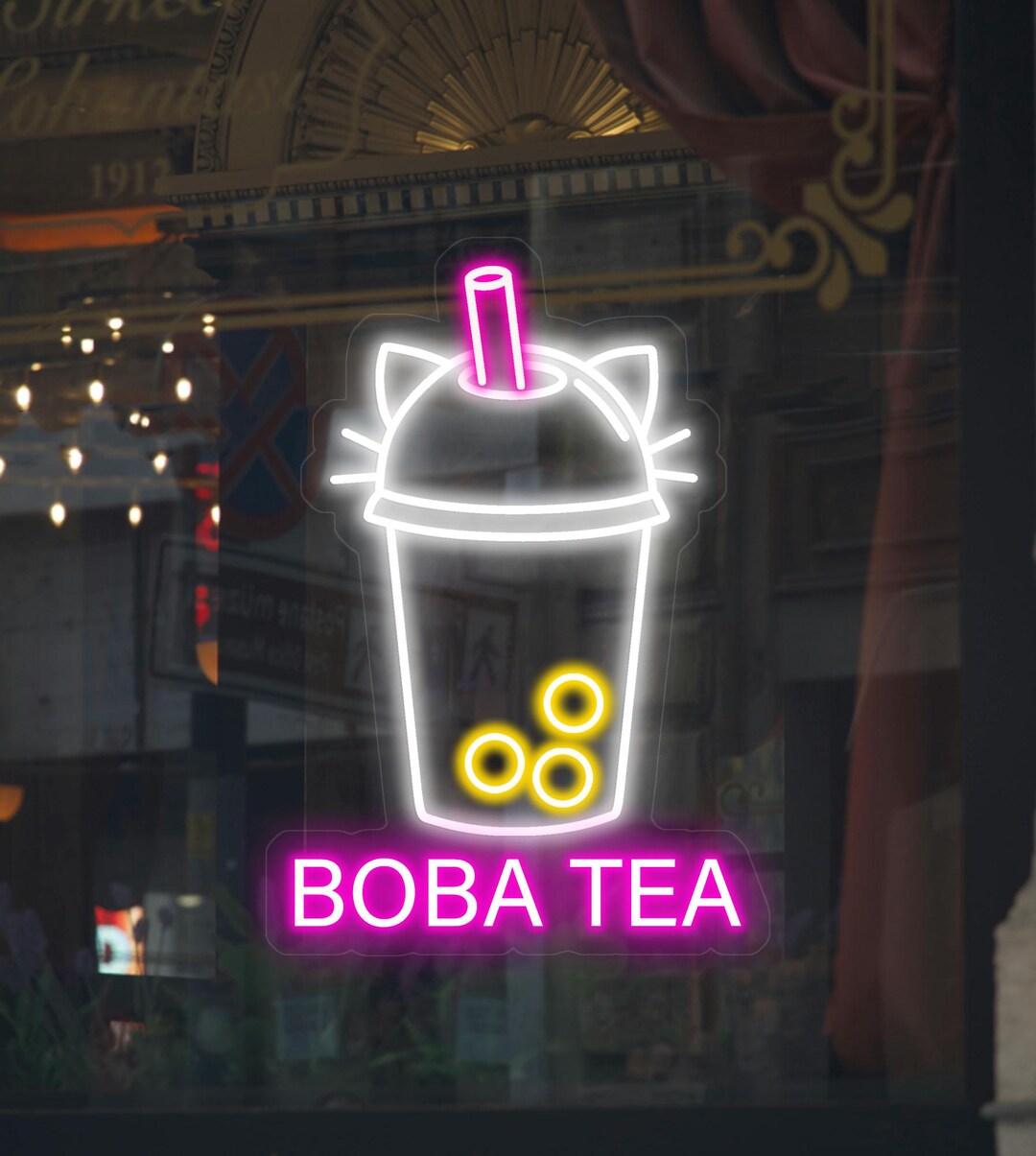 Boba Tea Neon Sign, Bubble Tea Custom LED Light, Milk Tea Neon Light ...
