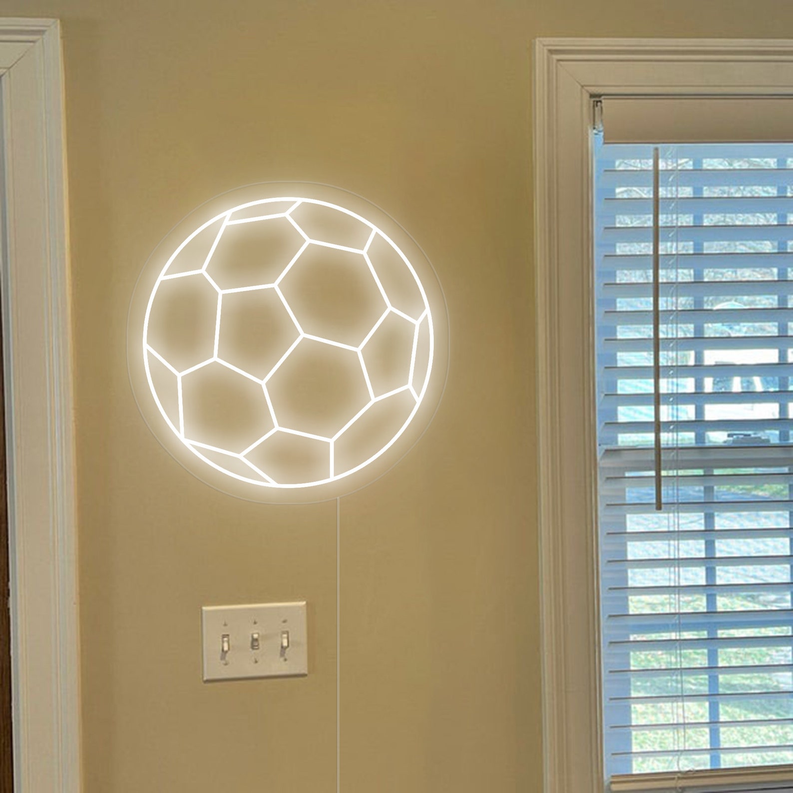 Soccer Ball LED Neon Sign, Soccer Neon Sign, Soccer Led Light Sign ...