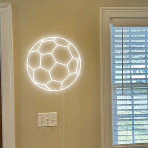 Soccer Ball LED Neon Sign, Soccer Neon Sign, Soccer Led Light Sign ...