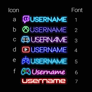 Custom Twitch Username Neon Sign Twitch Neon Light Custom Gamer Tag ...