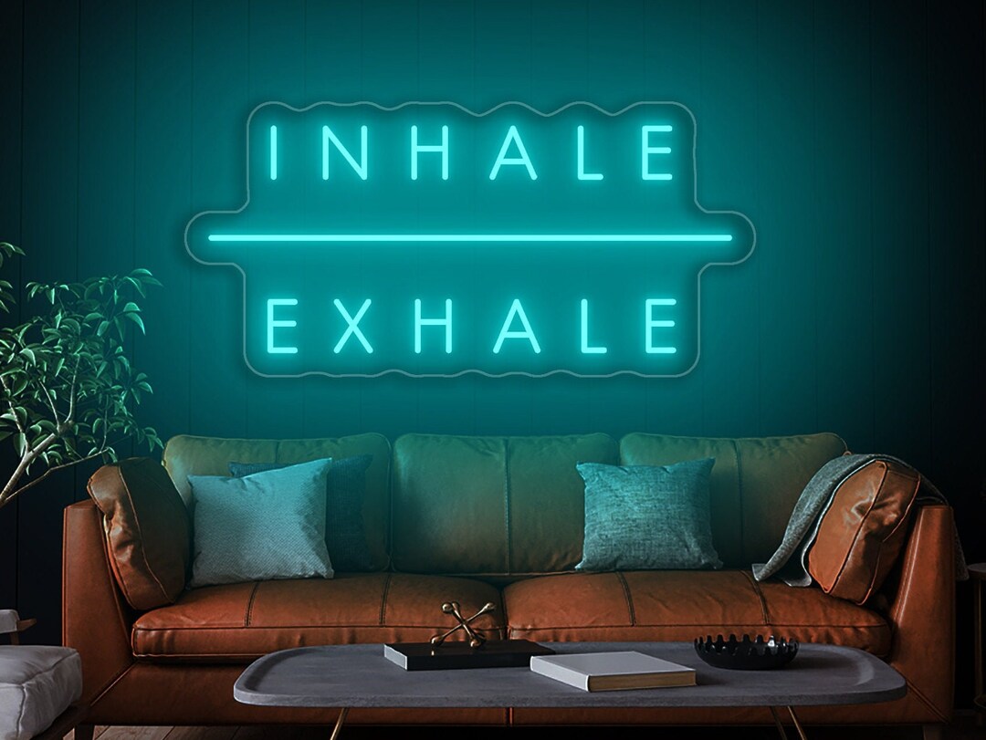 Inhale Exhale LED Neon Sign, Wall Art, Yoga Inhale Exhale Sign, Yoga ...