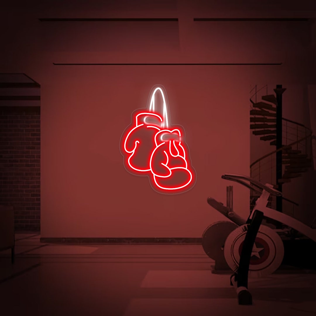 Boxing Gloves LED Neon Sign Boxing Neon Sign Bar Pub Decor Gym Neon ...