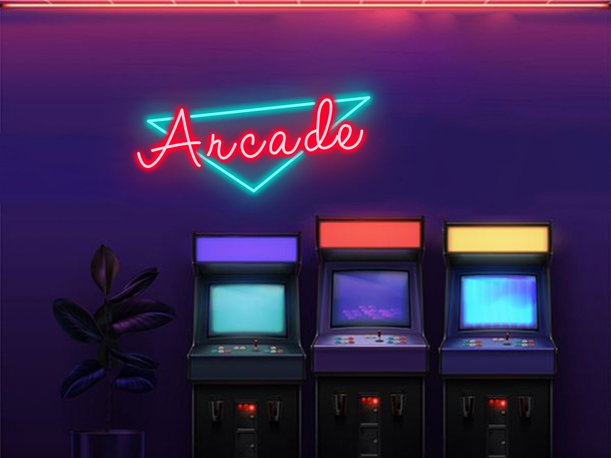 Arcade LED Neon Sign Custom Neon Sign Neon Sign Bedroom LED - Etsy