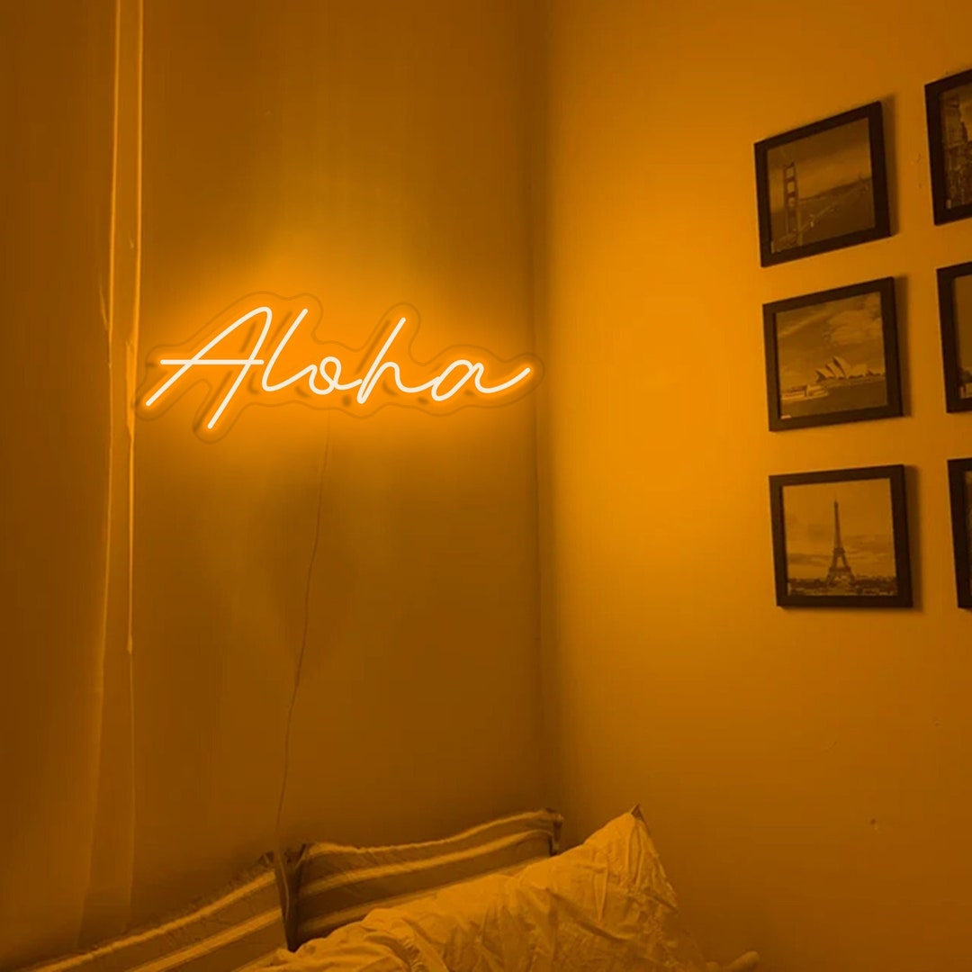Aloha Led Neon Sign Home Decor Bedroom Decoration Aloha Sign Wall Art ...