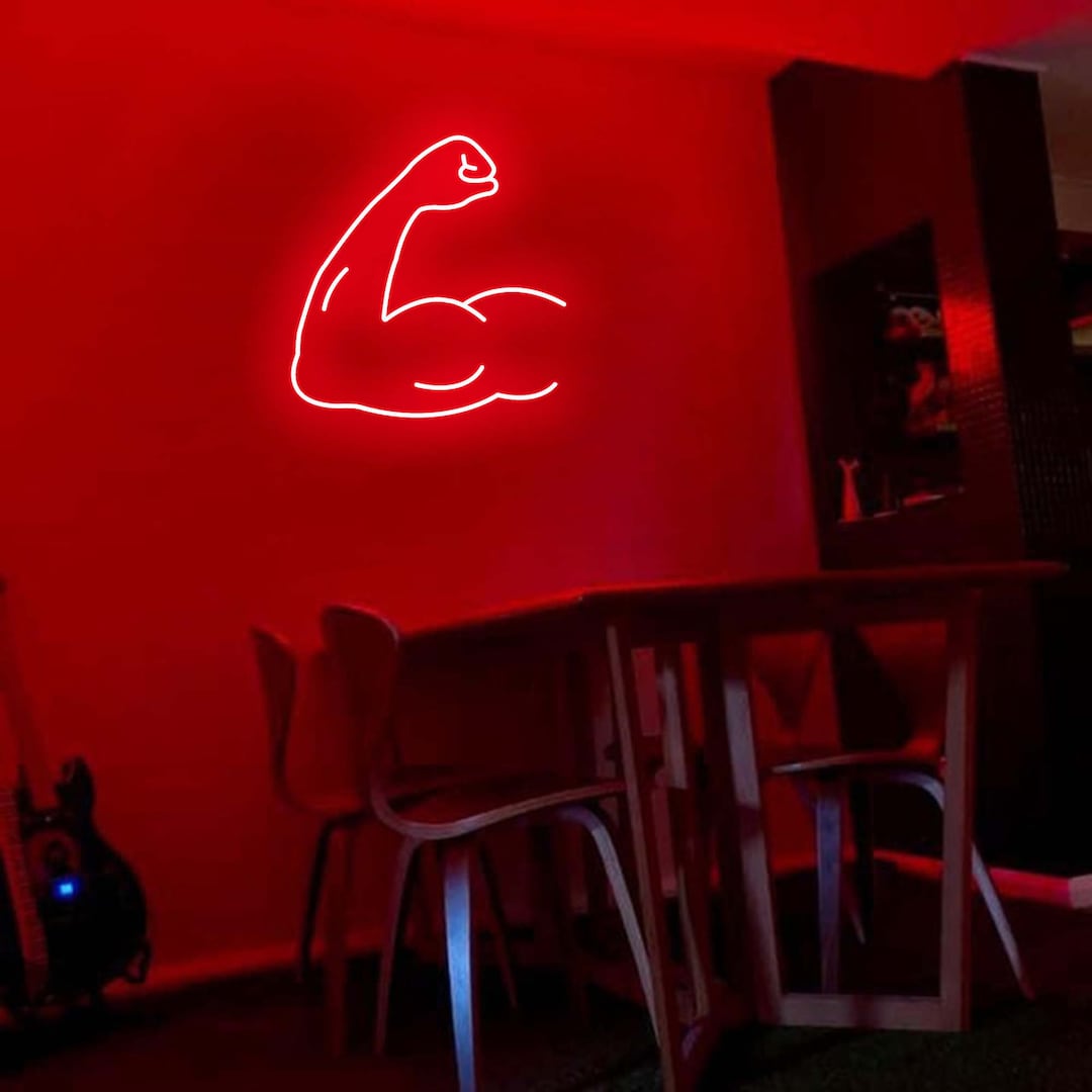 Arm Muscle Neon Sign,muscle Sign,gym Decor,sport Neon Sign,fitness Neon ...