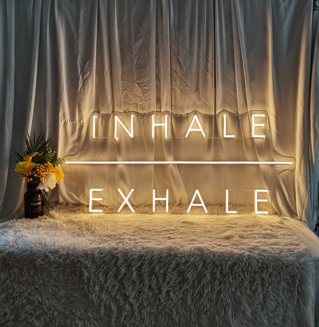Inhale Exhale LED Neon Sign, Wall Art, Yoga Inhale Exhale Sign, Yoga ...
