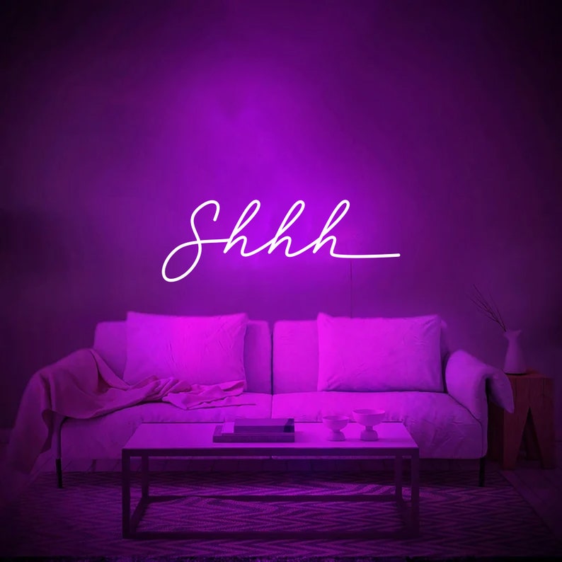 Shhh LED Neon Sign,shhh Led Sign,shhh Neon Light,shhh Wall Decor,neon ...