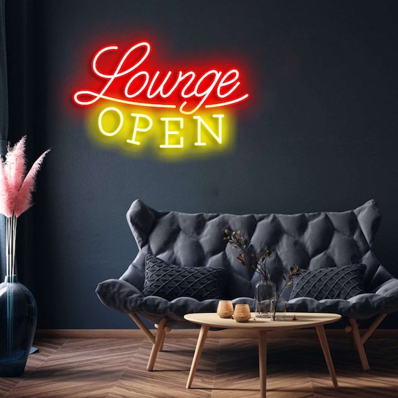 Lounge Open Neon Signclub Neon Sign Shop Market Led Sign - Etsy