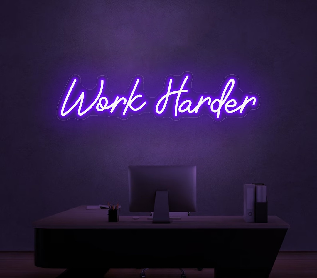Work Hard Neon Sign ,neon Sign Wall Deco, Handmade Neon Wall Sign,led ...