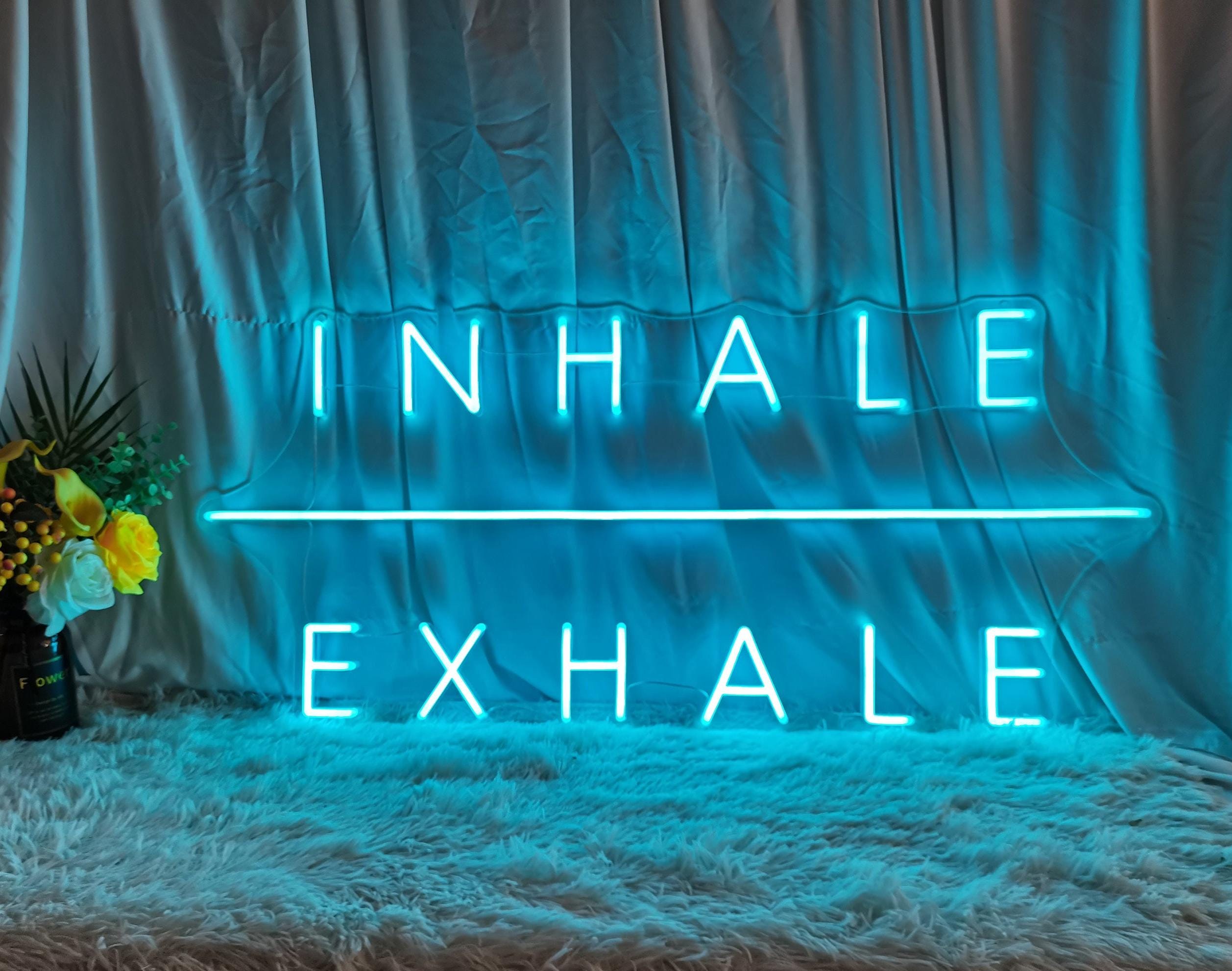 Inhale Exhale LED Neon Sign, Wall Art, Yoga Inhale Exhale Sign, Yoga ...