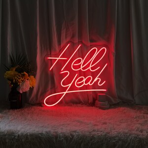 Hell Yeah Led Neon Sign Hell Neon Light Home Decor Custom Made Neon ...