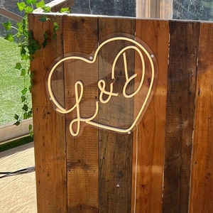 Custom Heart With Name Initials Led Heart Neon Sign Heart Neon Sign ...
