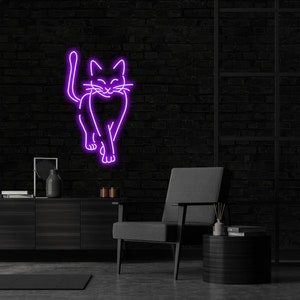 Walking Cat Neon Sign Cat Led Neon Sign Bedroom Decor,cat Lover Gifts ...