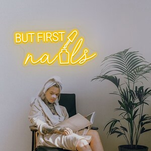 But First Nails Store Sign, Led Nail Salon Sign, Beauty Salon Sign ...
