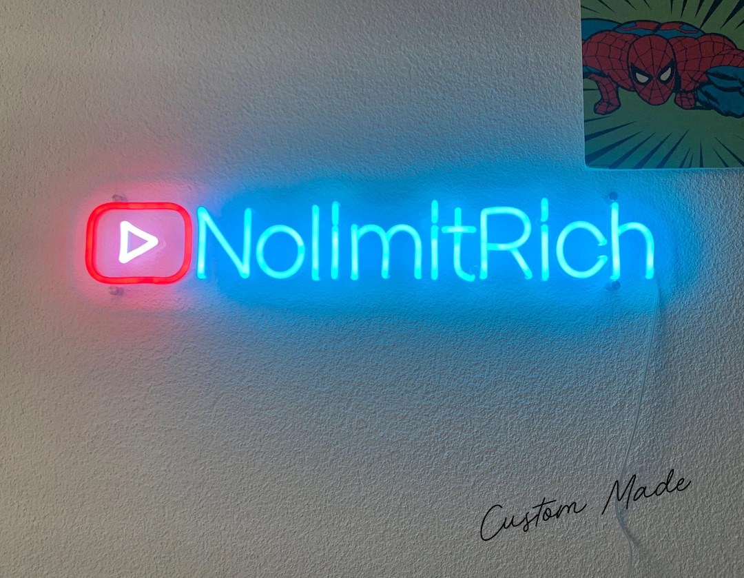 Custom Youtube Neon Sign Custom Twitch Neon Sign Neon Youtuber Light ...