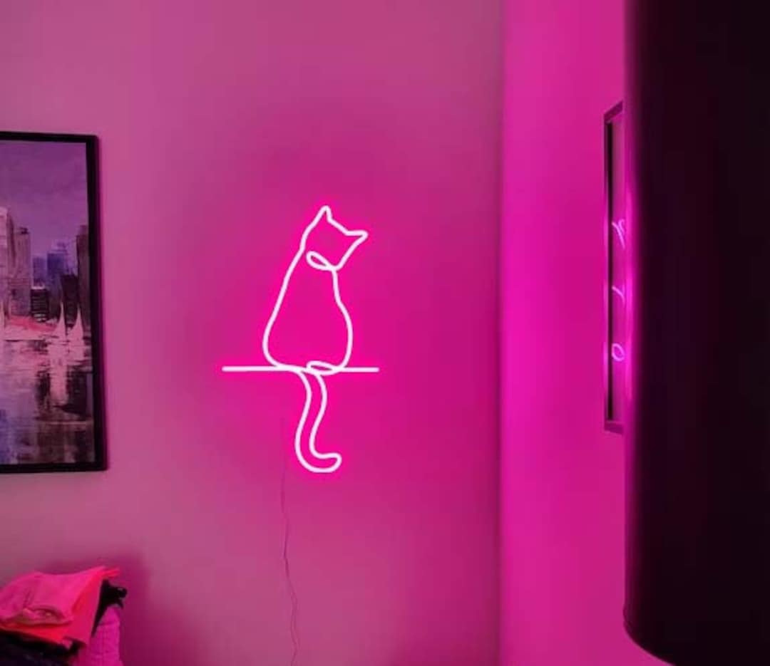 Lovely Cat Neon Sign, Cat Neon Light, Cat Led Sign,cute Neon Sign,cat ...