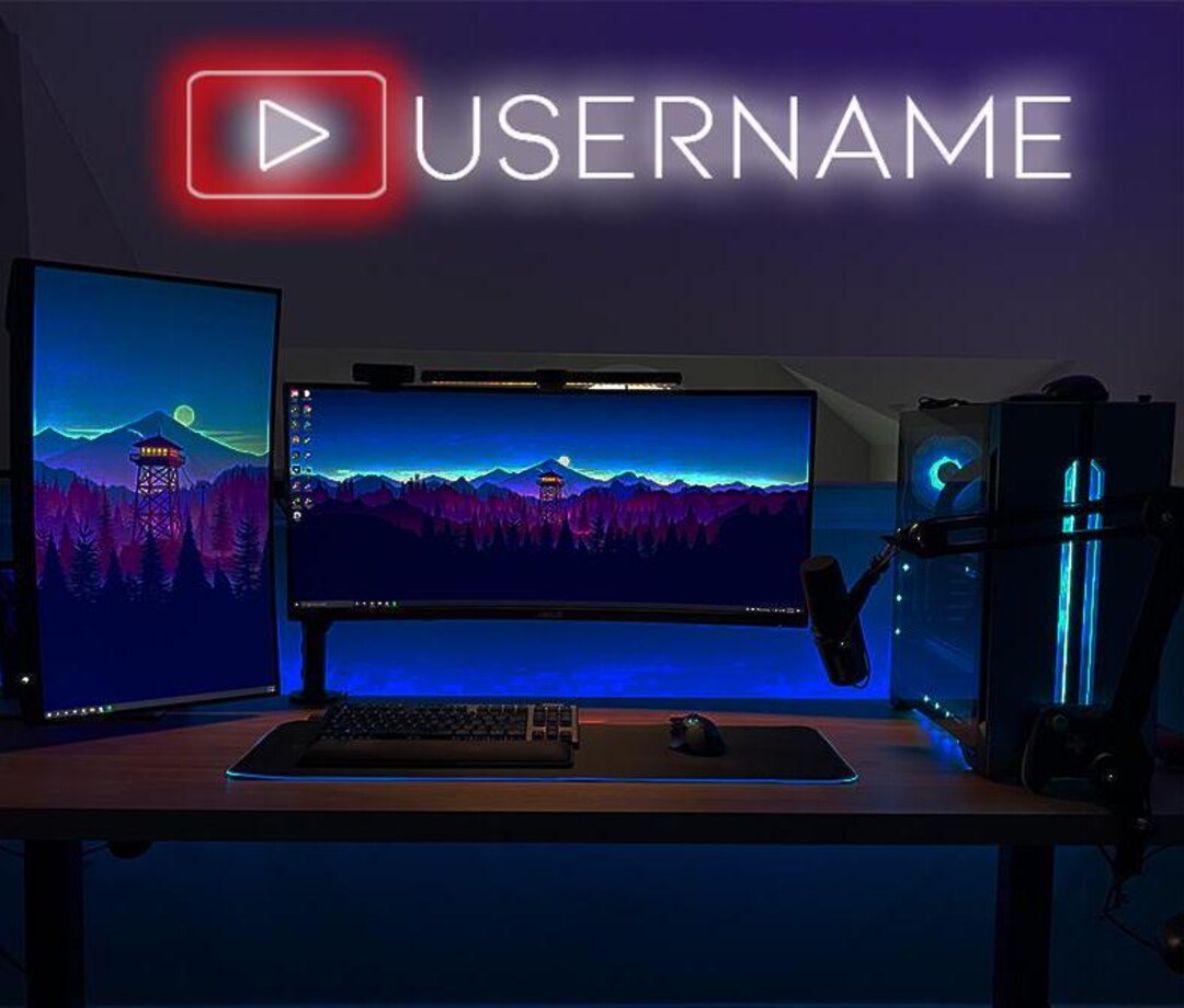 Custom Youtube Neon Sign Neon Youtuber Light Custom Youtuber Neon Sign ...