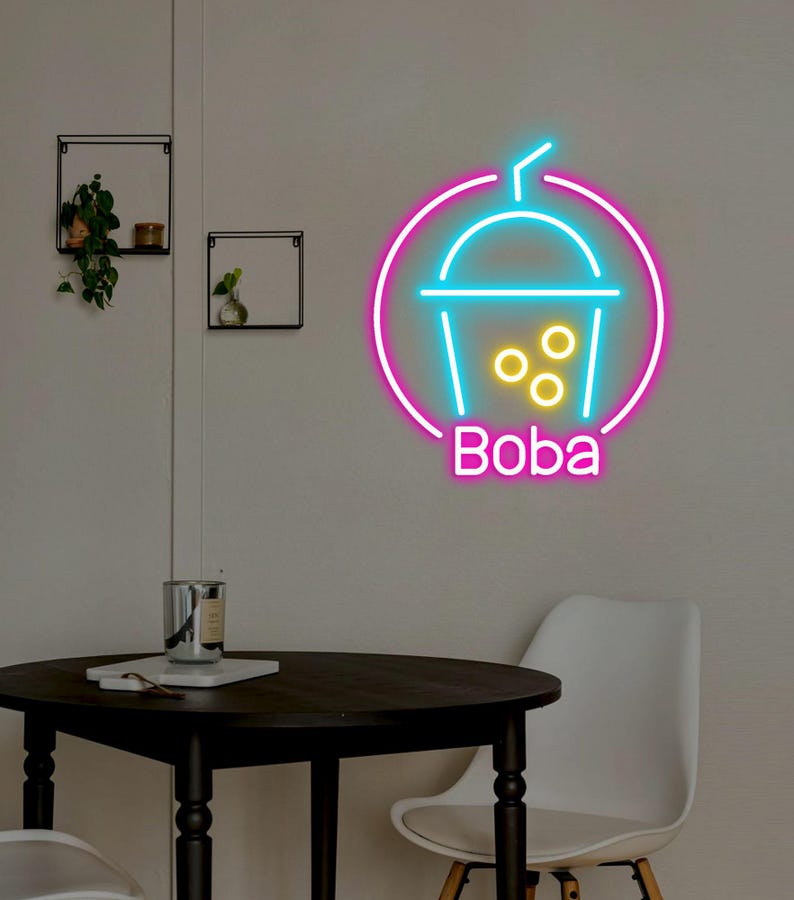 Boba Tea Neon Sign, Bubble Tea Custom LED Light, Milk Tea Neon Lights ...