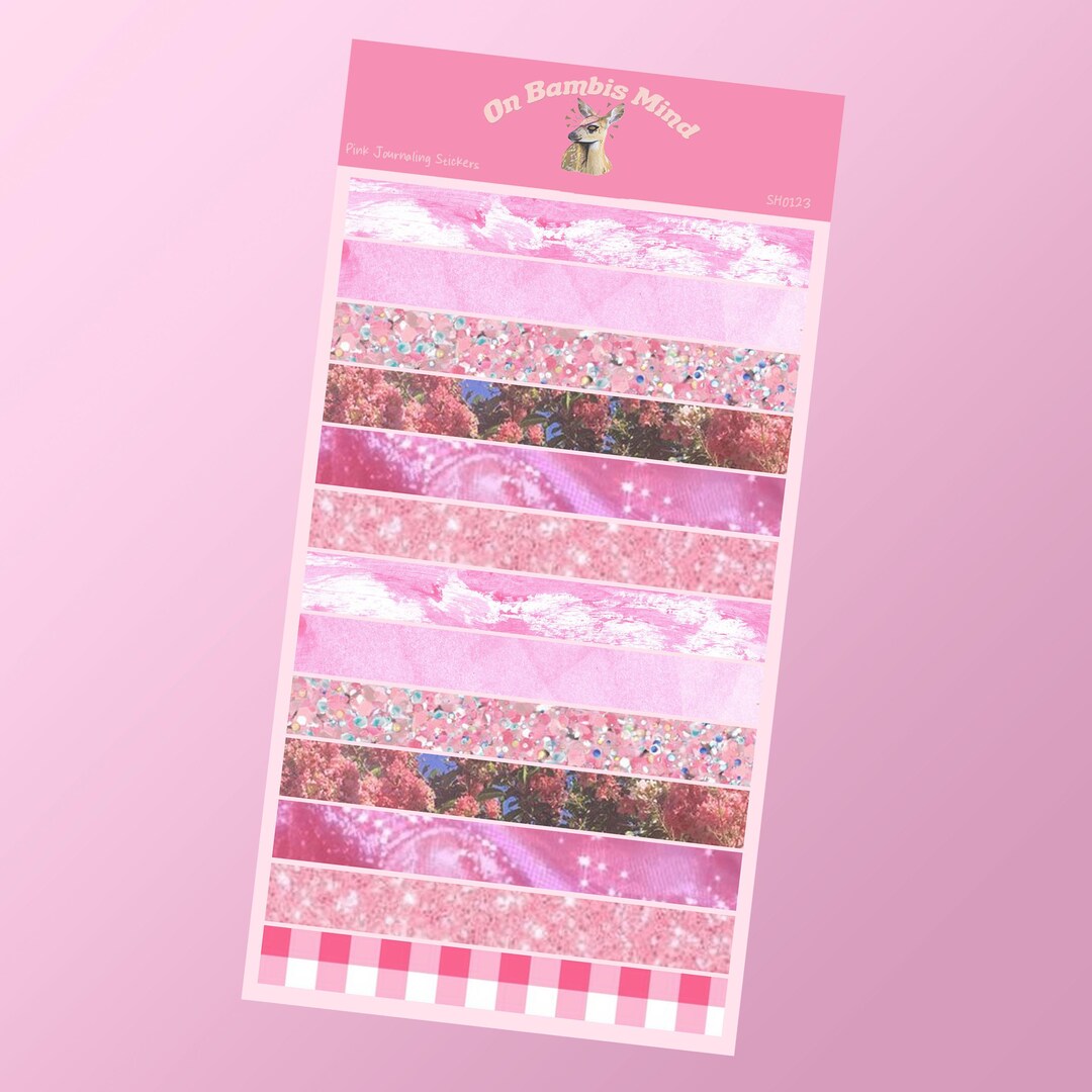 Pink Journaling Collage Sticker Sheet | for Planner, Junk Journal ...