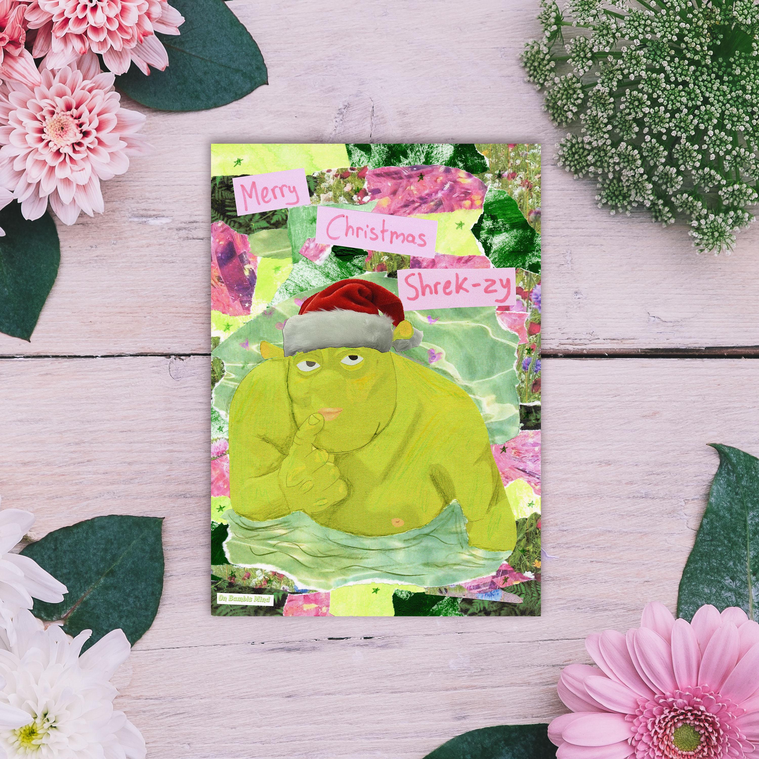 Merry Christmas Shrek-zy Shrek | Christmas Card for Shrek Fan, Funny ...