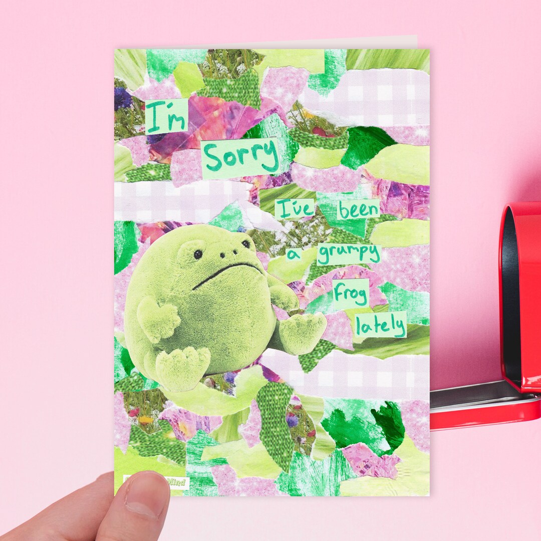 Blank or Personalised Card | I'm Sorry I've Been a Grumpy Frog Lately ...