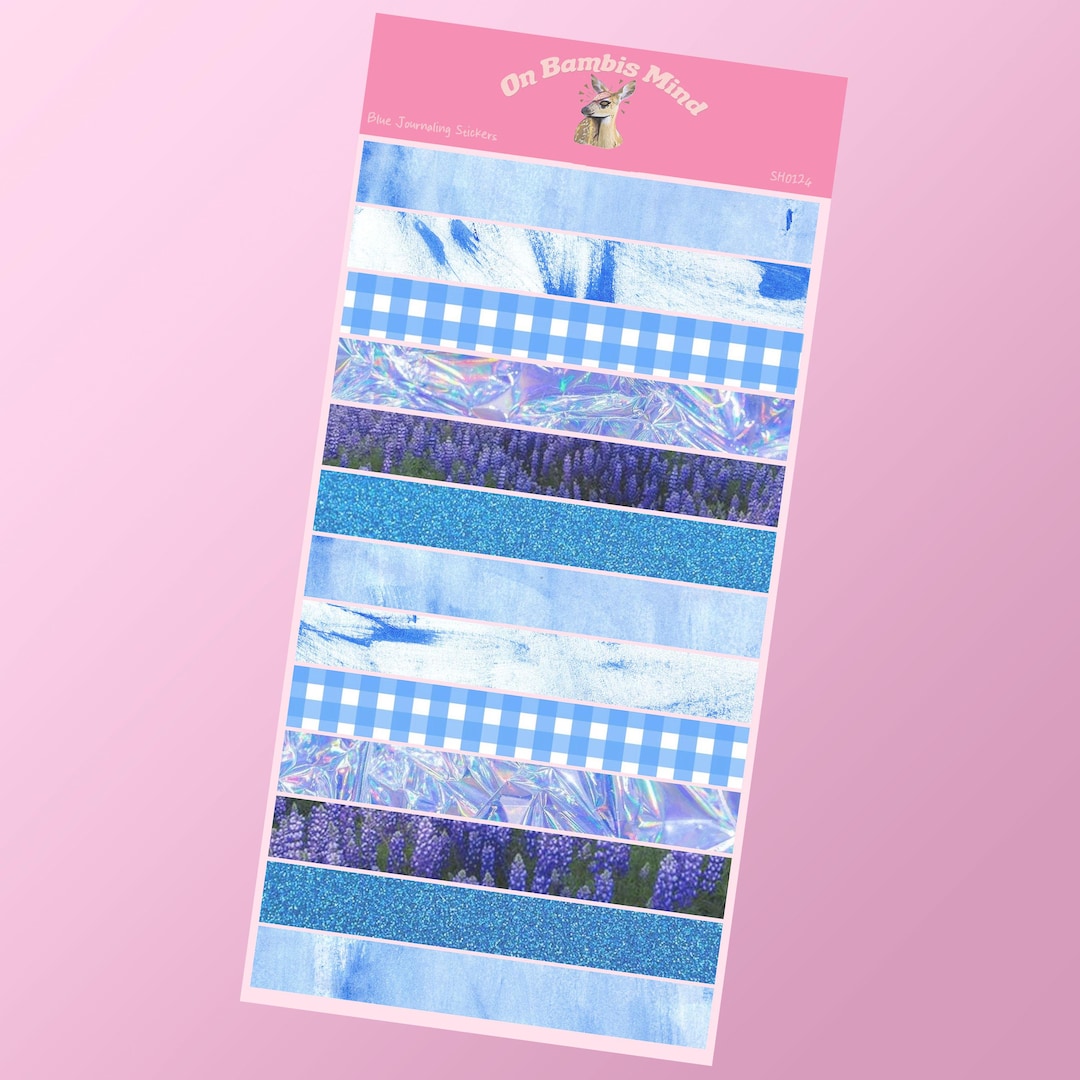 Blue Journaling Collage Sticker Sheet for Planner, Junk Journal ...