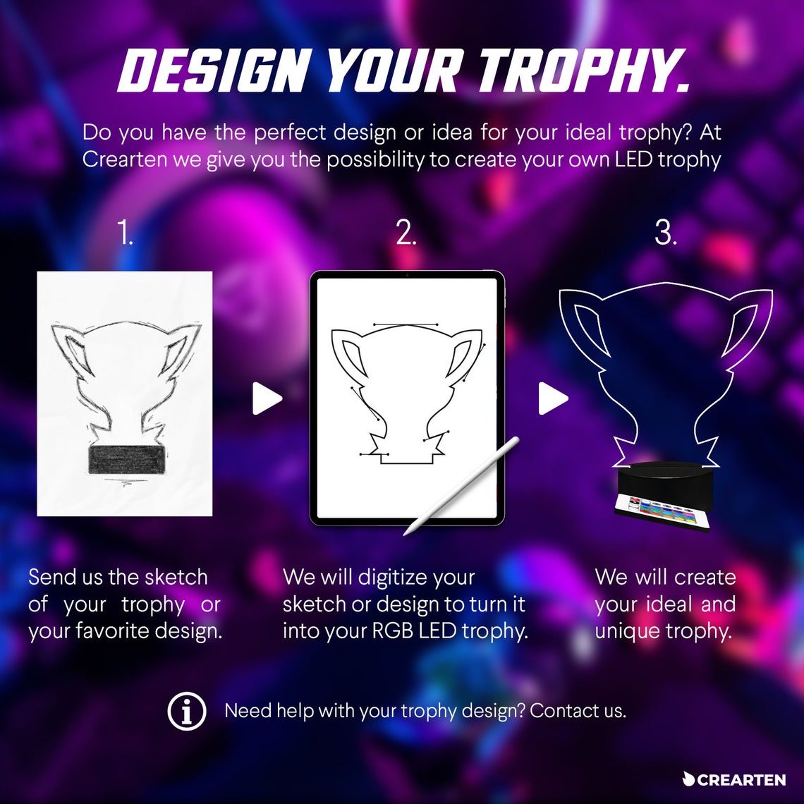 Your LED Trophy Your Trophy Trophy Trophy Led Streamer - Etsy