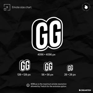 GG Emote Twitch Emote, Youtube Emote, Kick Emote, Discord Emote, 3D GG ...