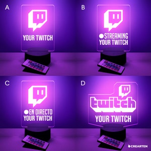 Twitch LED RGB Custom Lamp, Gamertag, Streaming, on Air, Gaming, Gamer ...