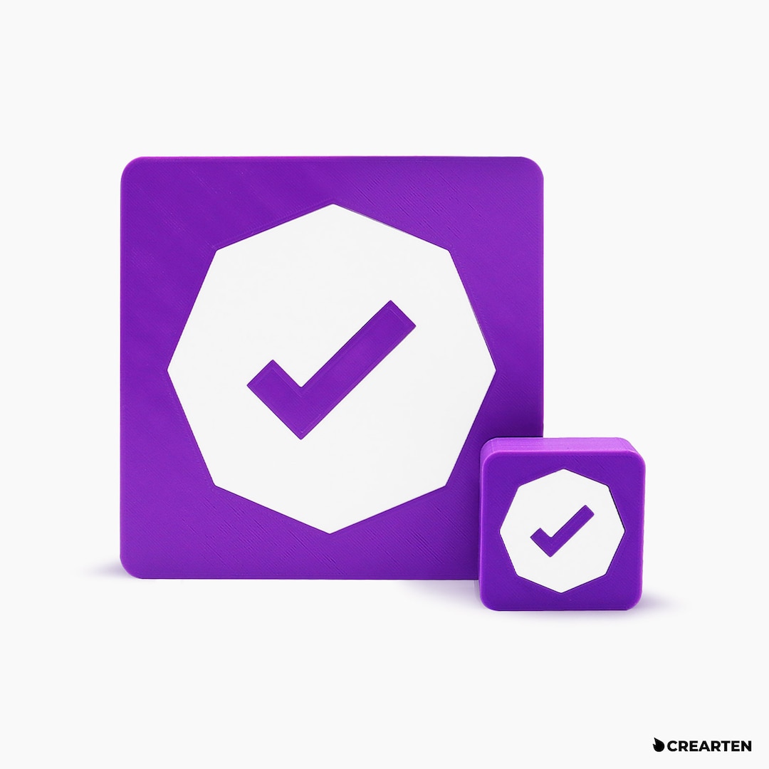 Twitch Partner Verified 3D Badge - Twitch, Twitch Verified, Twitch 3D ...