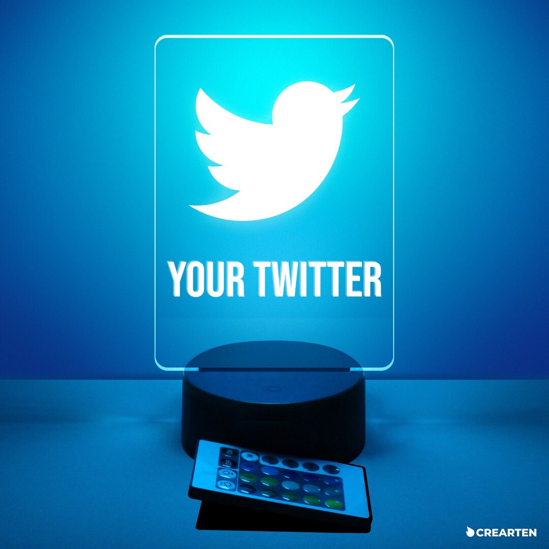 Twitter Custom LED RGB Lamp, Your Twitter LED Lamp, Twitter Lamp ...