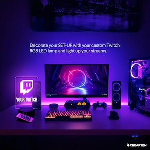 Twitch LED RGB Custom Lamp, Gamertag, Streaming, on Air, Gaming, Gamer ...