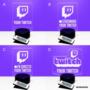 Twitch LED RGB Custom Lamp, Gamertag, Streaming, on Air, Gaming, Gamer ...