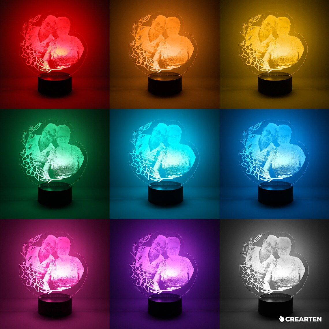 Your Photo With Frame - LED RGB Custom Lamp - Etsy