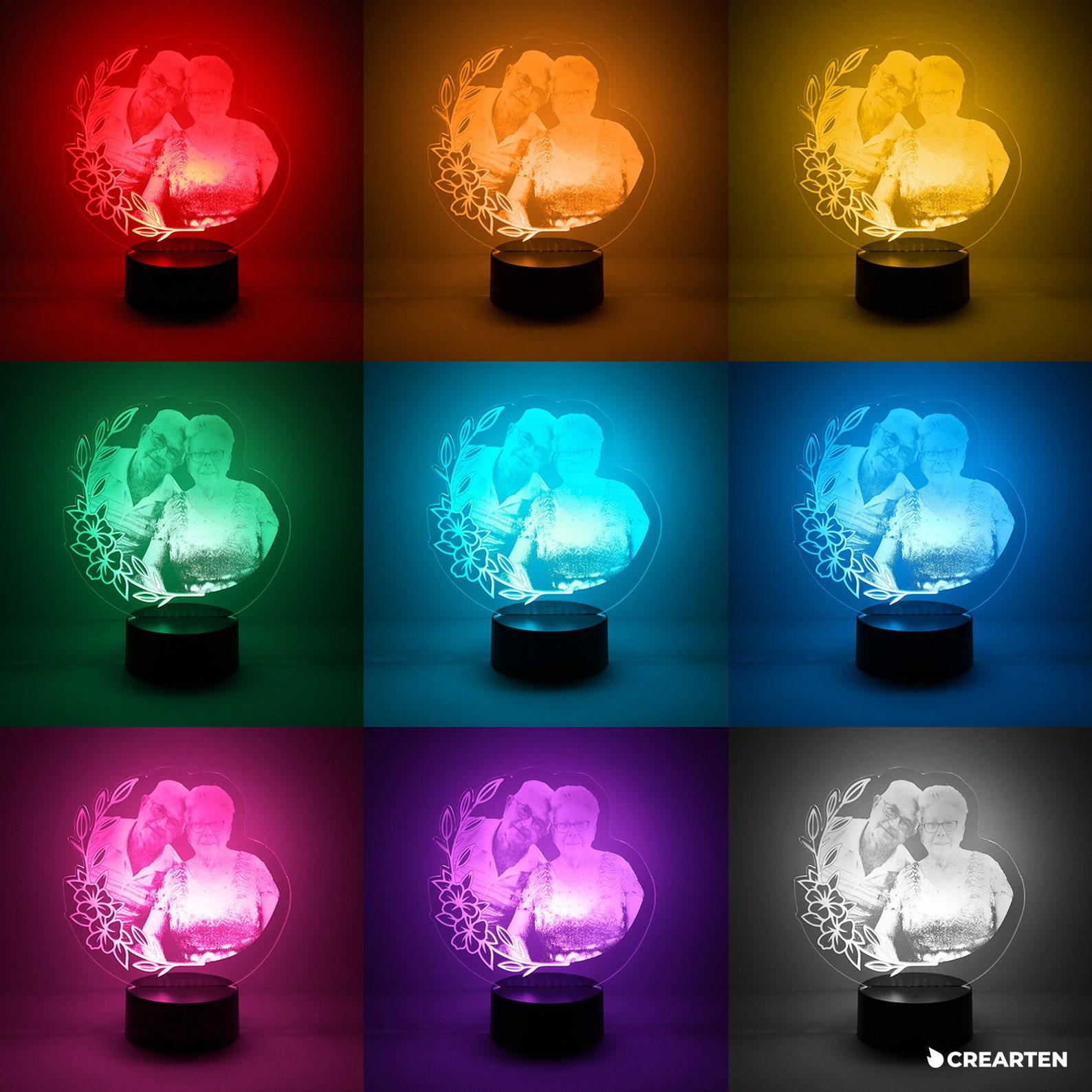 Your Photo With Frame LED RGB Custom Lamp - Etsy