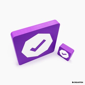Twitch Partner Verified 3D Badge - Twitch, Twitch Verified, Twitch 3D ...