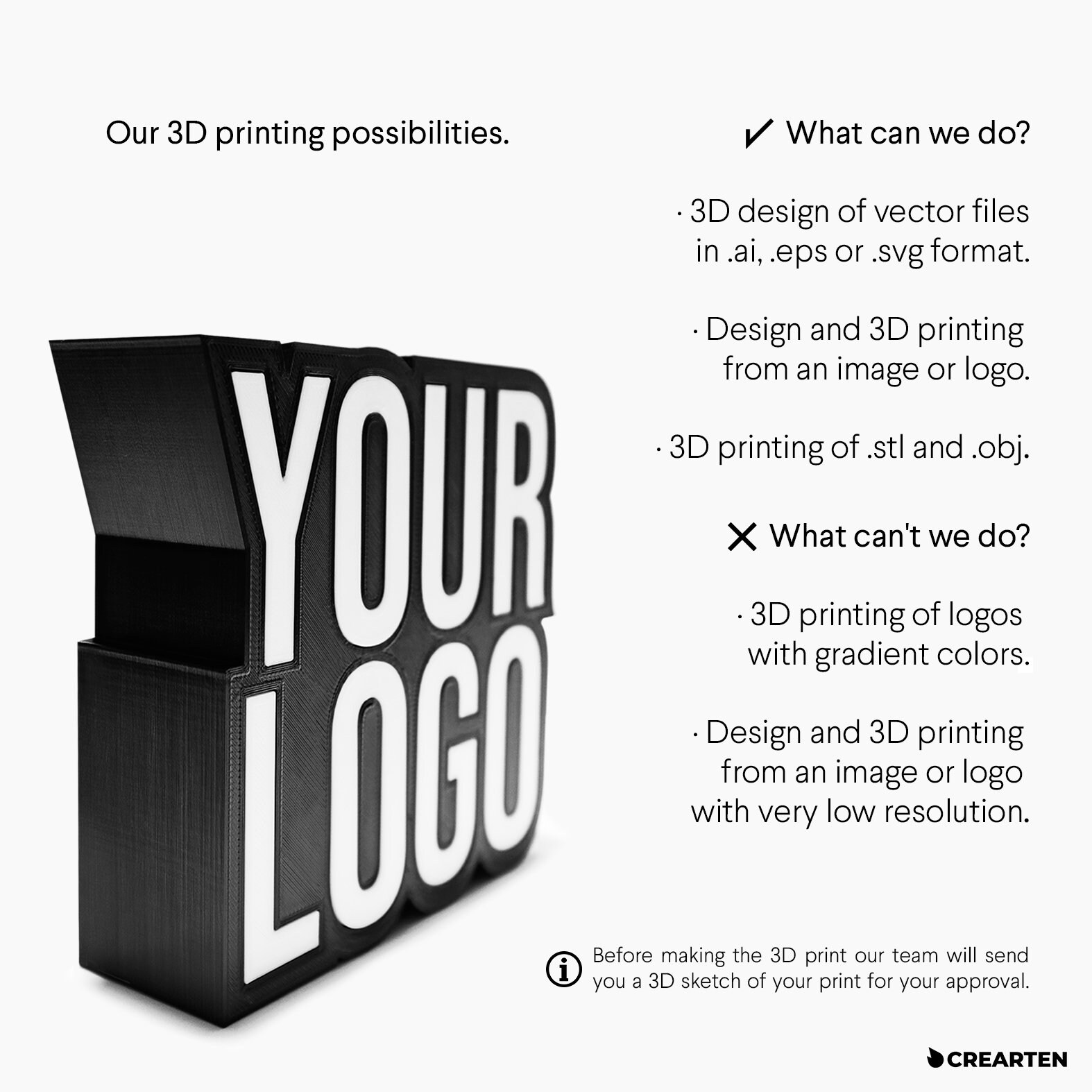 Your Logo 3D 3D Logo 3D Print Logo Logo 3D Logo 3D Print - Etsy Hong Kong