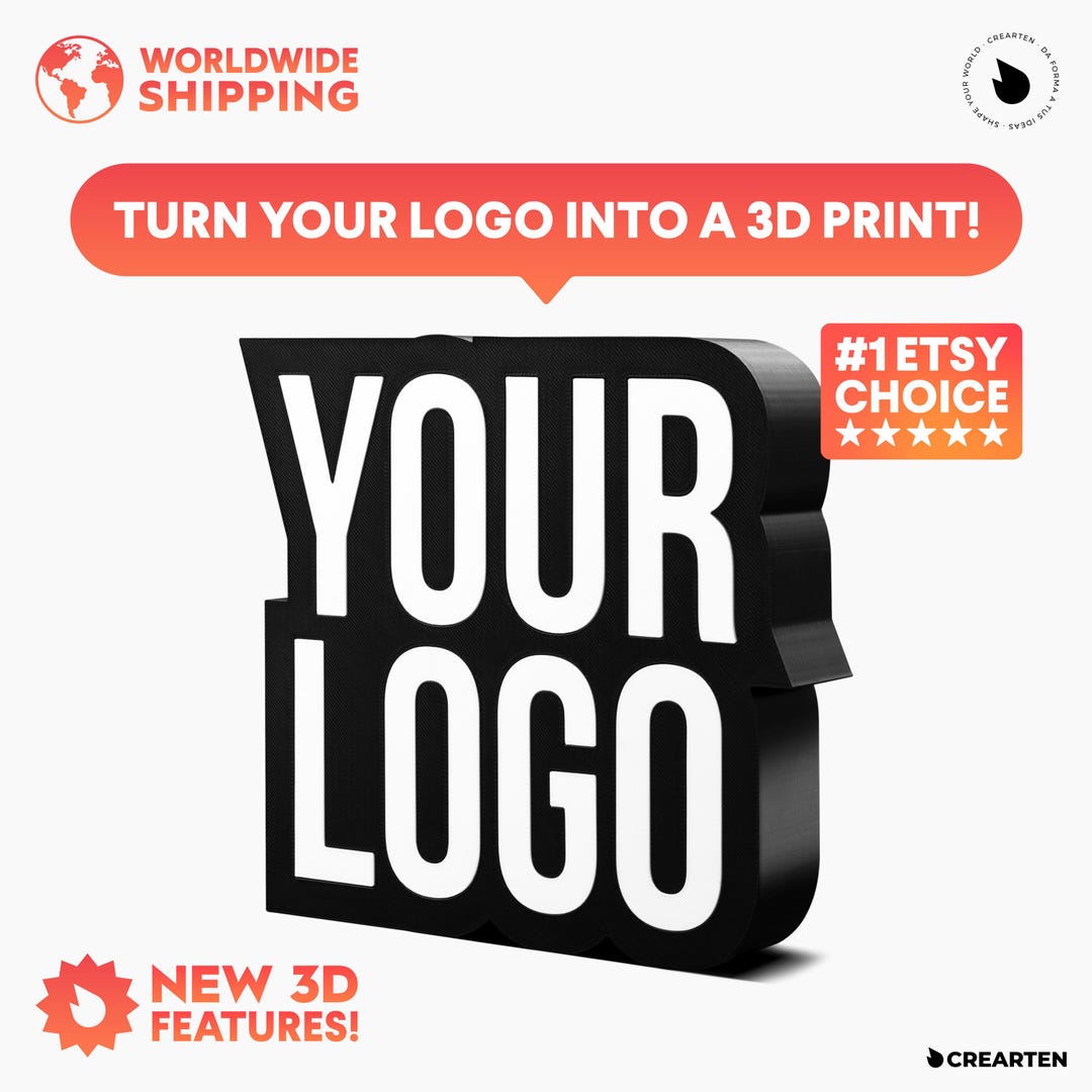 Print Your 3D Logo, 3D Print Custom Logo, 3D Print Logo, 3D Print, 3D ...