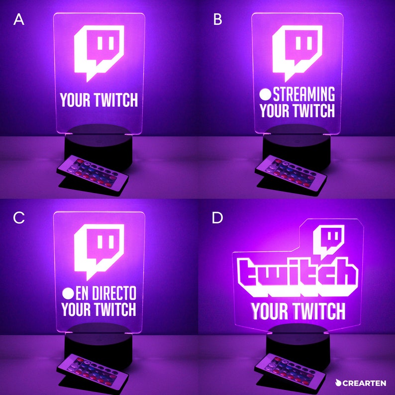 Twitch LED RGB Custom Lamp Gamertag Streaming on Air | Etsy