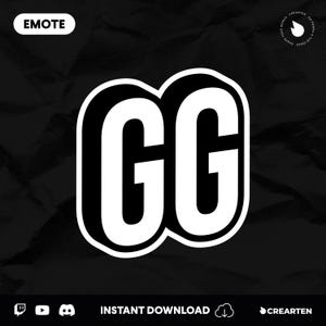 GG Emote Twitch Emote, Youtube Emote, Kick Emote, Discord Emote, 3D GG ...