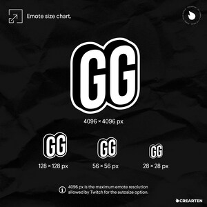 GG Emote Twitch Emote, Youtube Emote, Kick Emote, Discord Emote, 3D GG ...